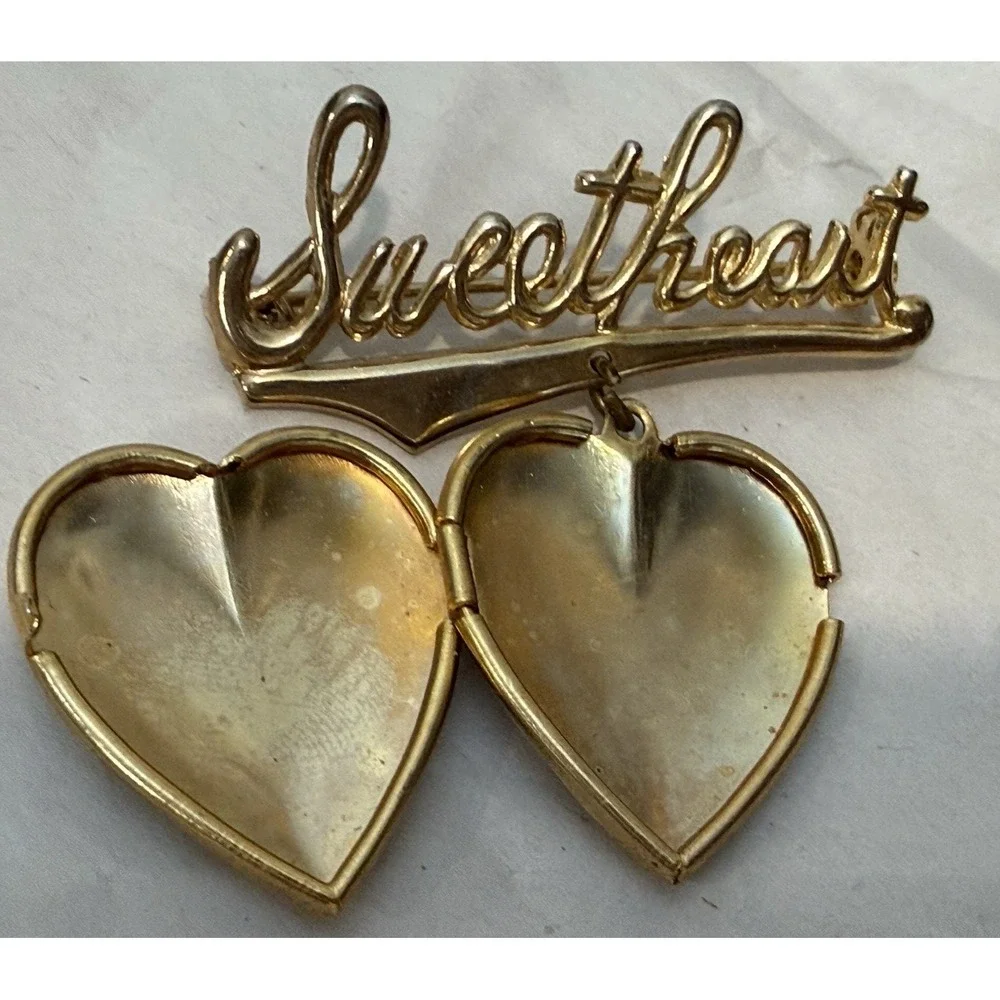 Source Unknown | Jewelry | Vintage Sweetheart Locket Pin Mother Of ...